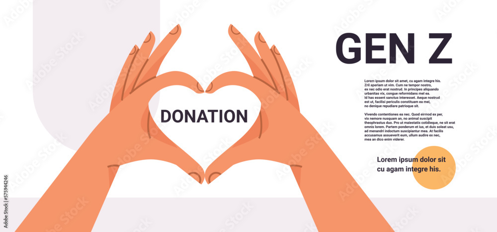 Vetor de human hands holding heart gesture generation Z lifestyle ...