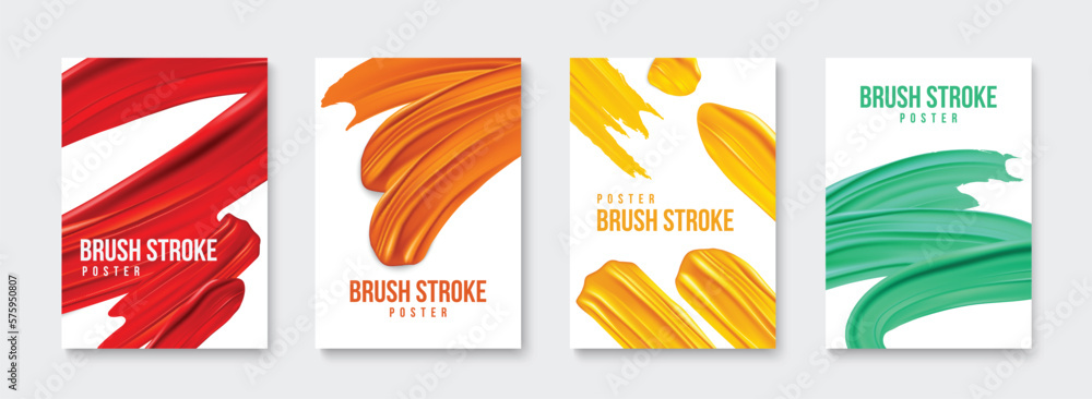 Brush Stroke Posters Set Stock Vector | Adobe Stock