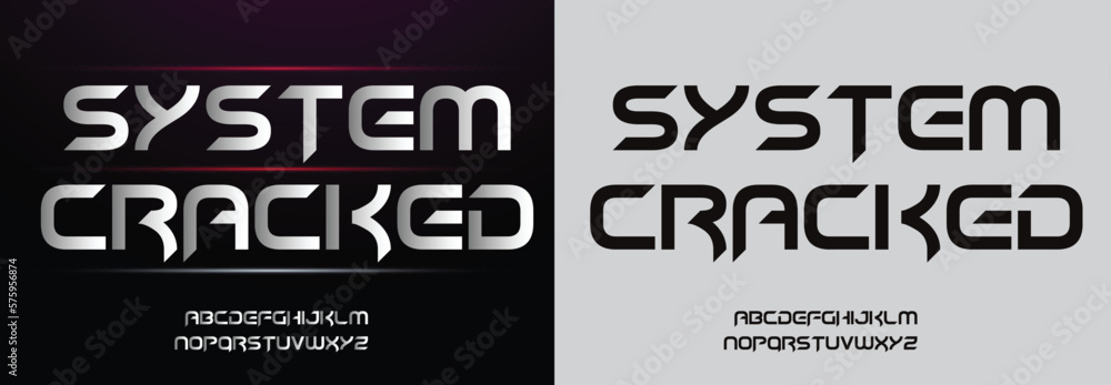 System Cracked, Modern Sport Fonts. Typeface Tech style fonts for ...