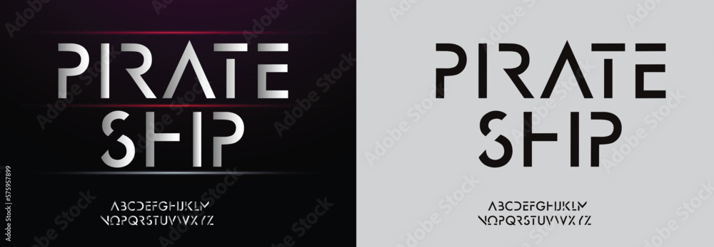 Pirate Ship, Modern Sport Fonts. Typeface Tech style fonts for ...