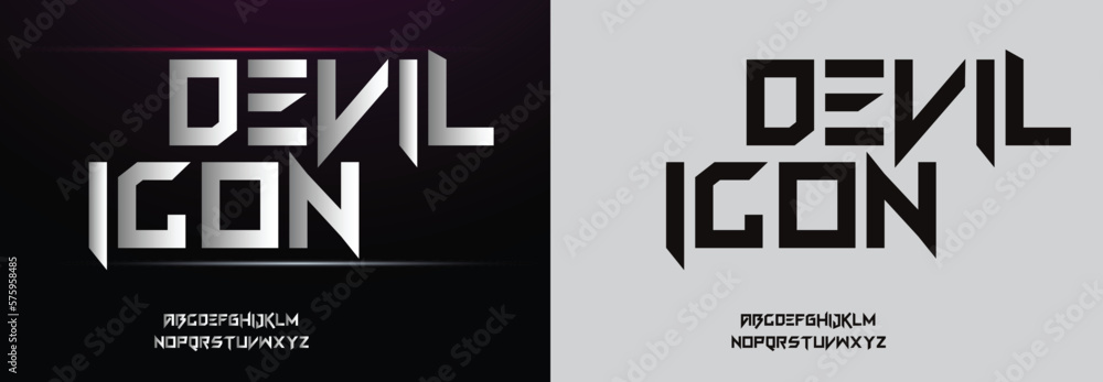 Devil Icon, Modern Sport Fonts. Typeface Tech style fonts for ...