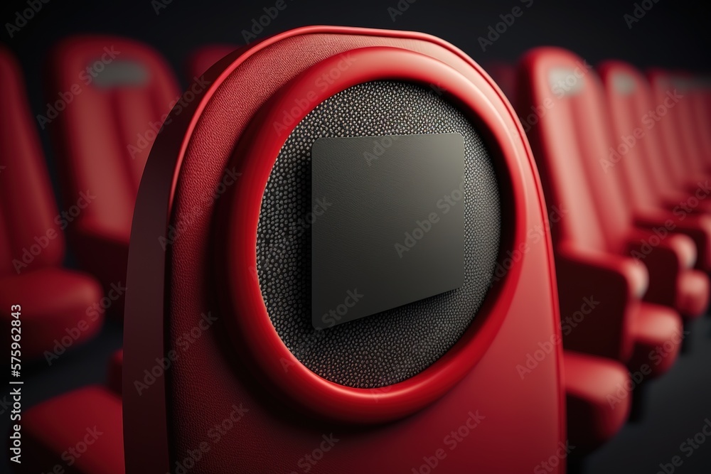 red cinema seat row with screen Stock Illustration | Adobe Stock