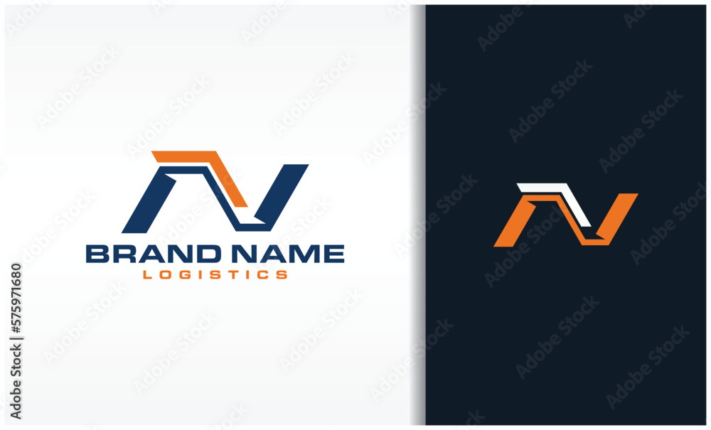 Letter n and arrow logistics company vector logo Stock Vector | Adobe Stock