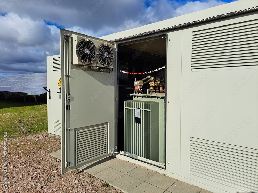 Stockfoto Solarpark, Photovoltaikpark oder Freiflächenanlage mit ...
