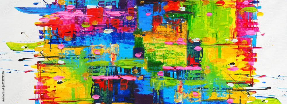 Hand draw digital painting abstract art panorama background colors ...