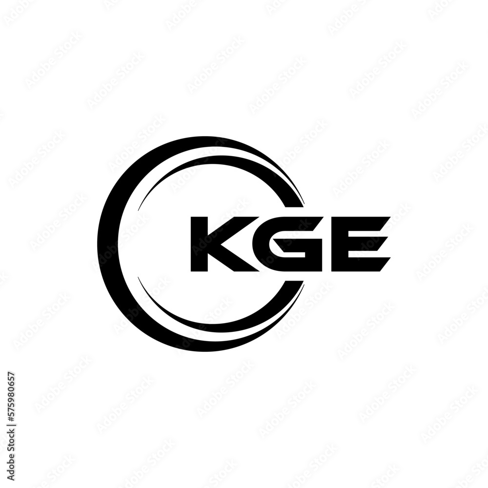 KGE letter logo design with white background in illustrator, cube logo ...