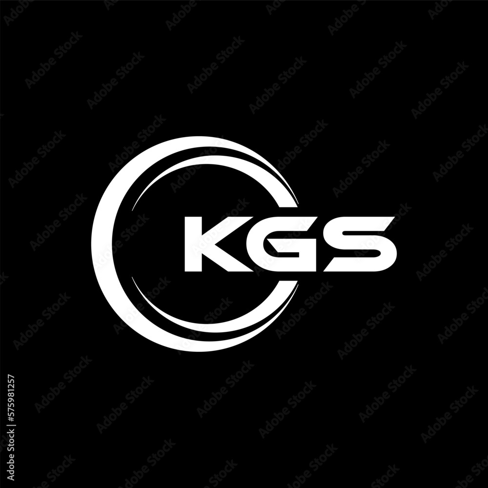 KGS letter logo design with black background in illustrator, cube logo ...