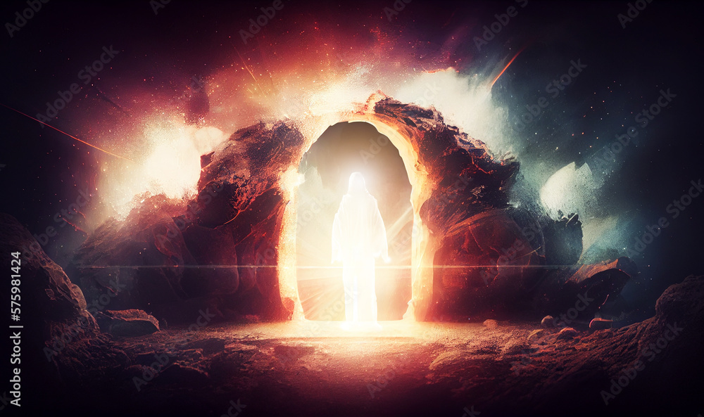 Resurrection Of Jesus Christ - Jesus back with a Tomb Empty With Shroud ...