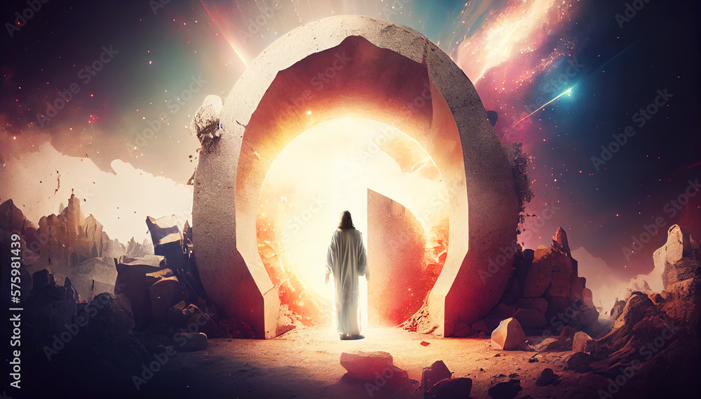 Resurrection Of Jesus Christ - Jesus back with a Tomb Empty With Shroud ...