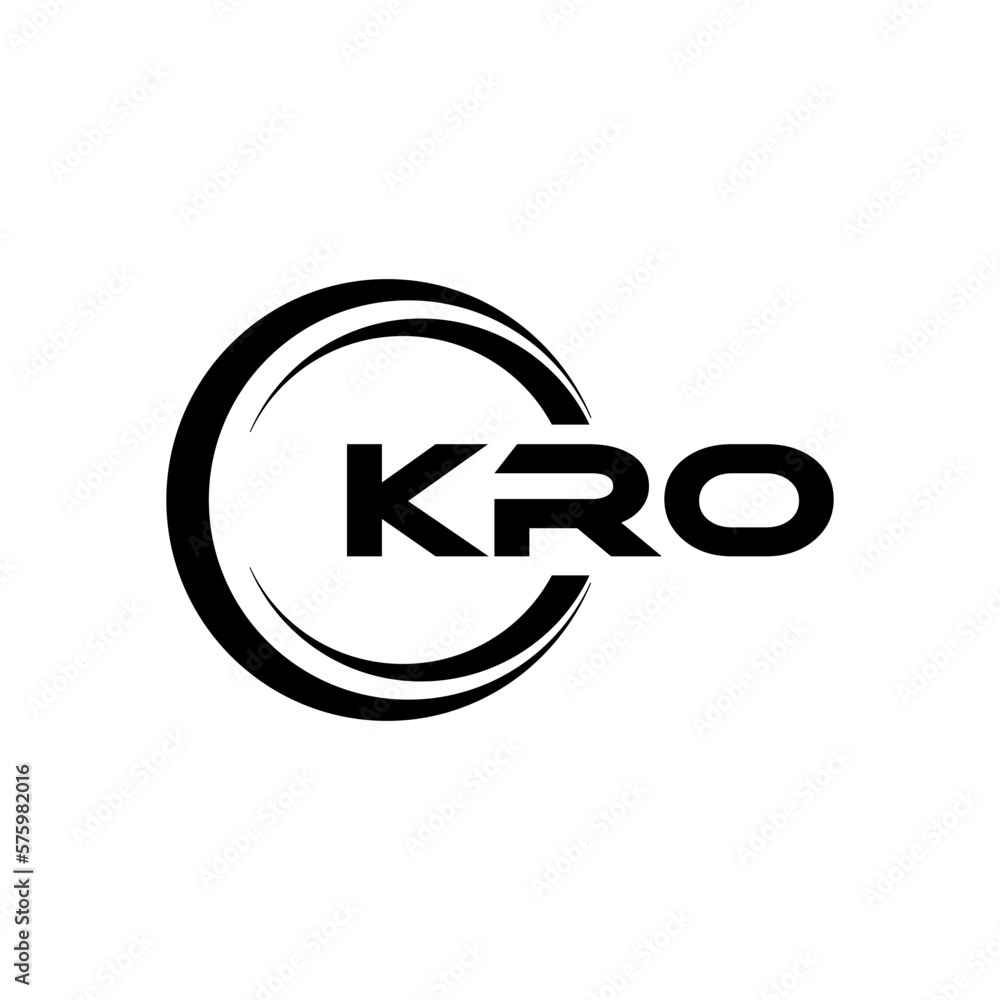KRO letter logo design with white background in illustrator, cube logo ...