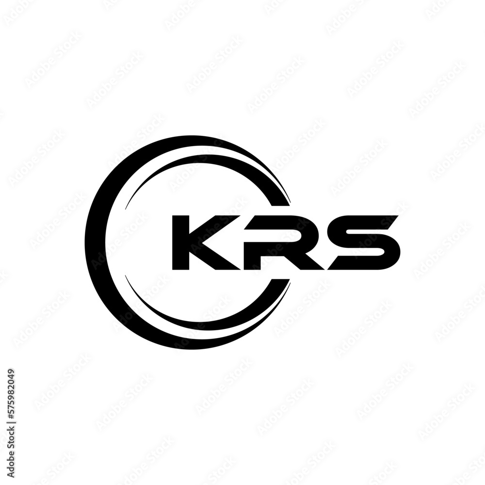 KRS letter logo design with white background in illustrator, cube logo ...