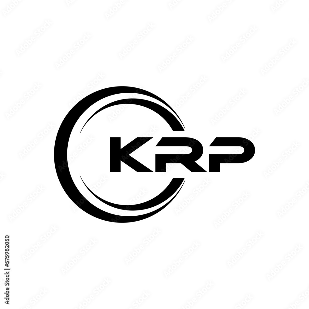 KRP letter logo design with white background in illustrator, cube logo, vector logo, modern ...
