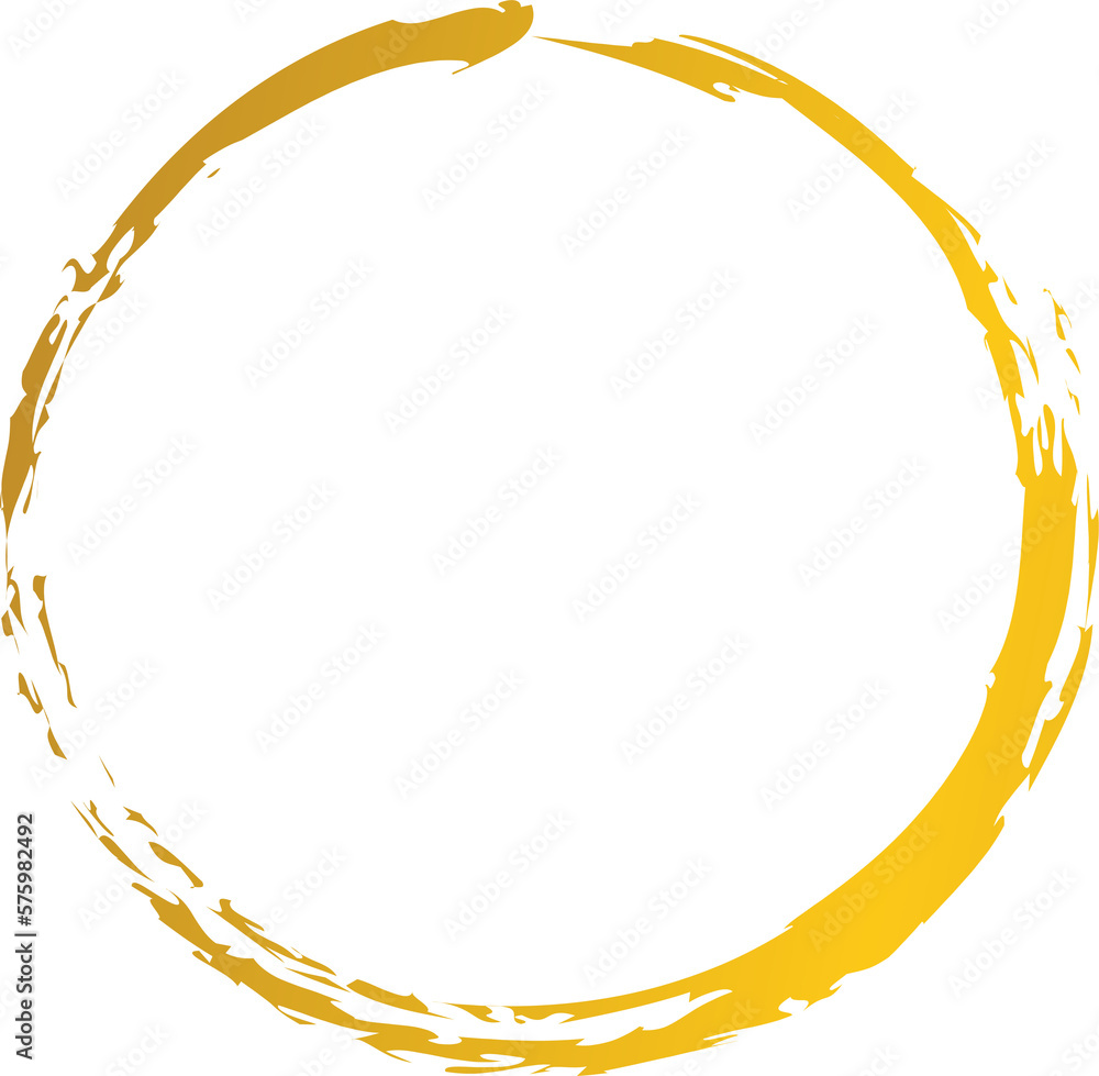 Gold circle drawn with a brush. Elements for design Stock Illustration ...