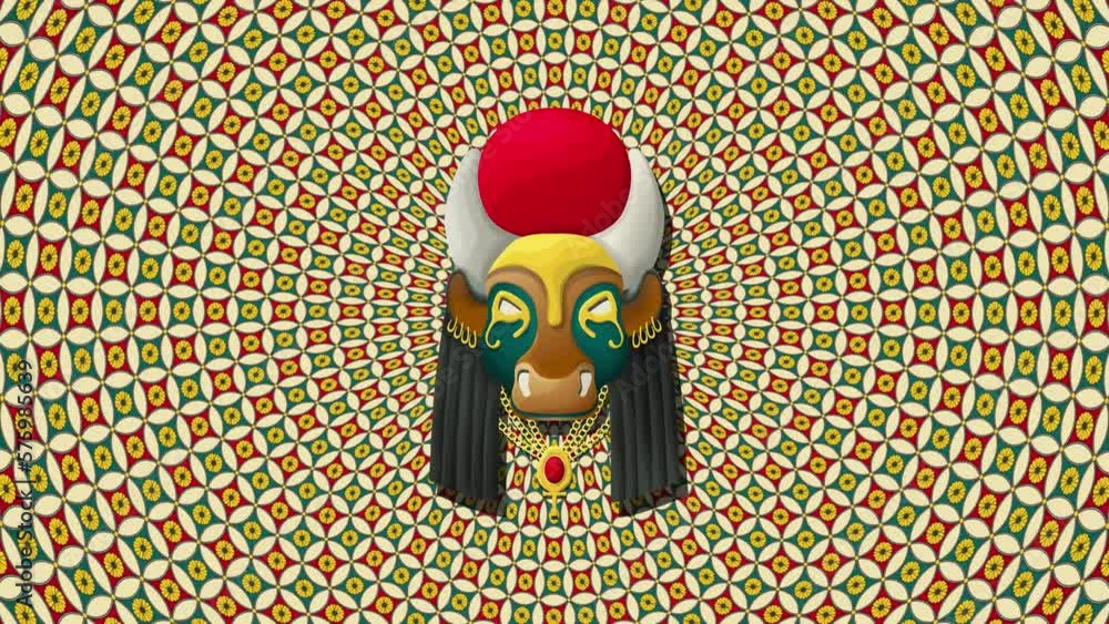 Figure of Hesat, Egyptian goddess of royalty and kingship over a ...