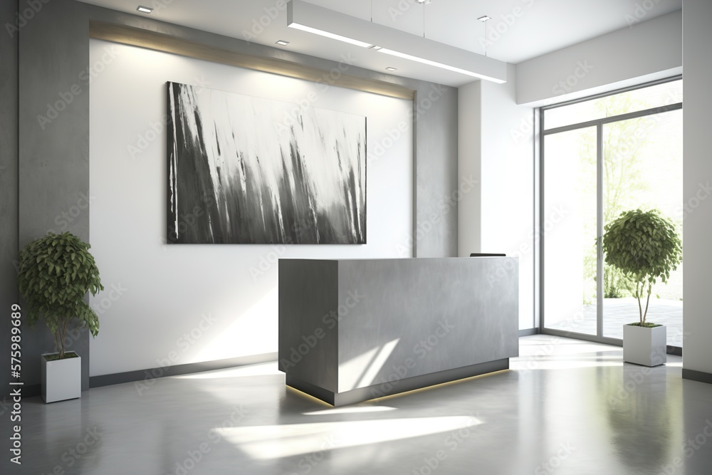 Photo & Art Print reception desk in a modern office interior, stasknop