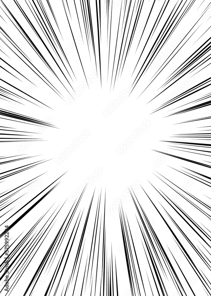 Comic book black radial lines overlay on transparent background ...