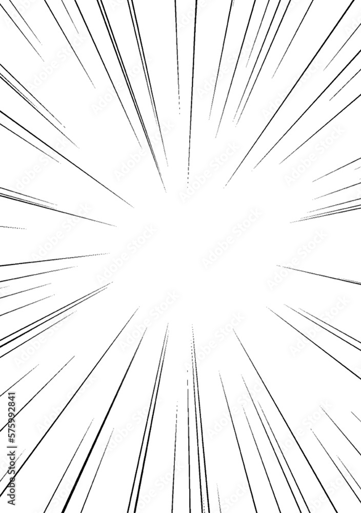 Comic book black radial lines overlay on transparent background ...