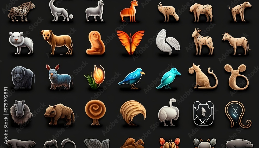 Different Animal icons and logo inspirations for multiple species in ...