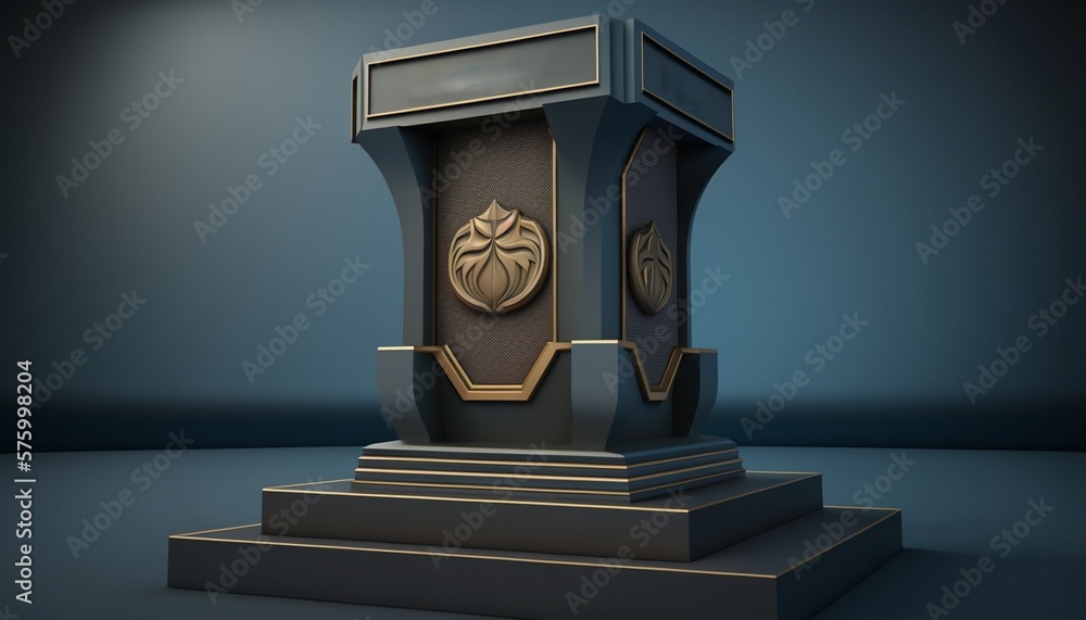 Podium mockup with a beautiful background banner. Cosmetic product ...