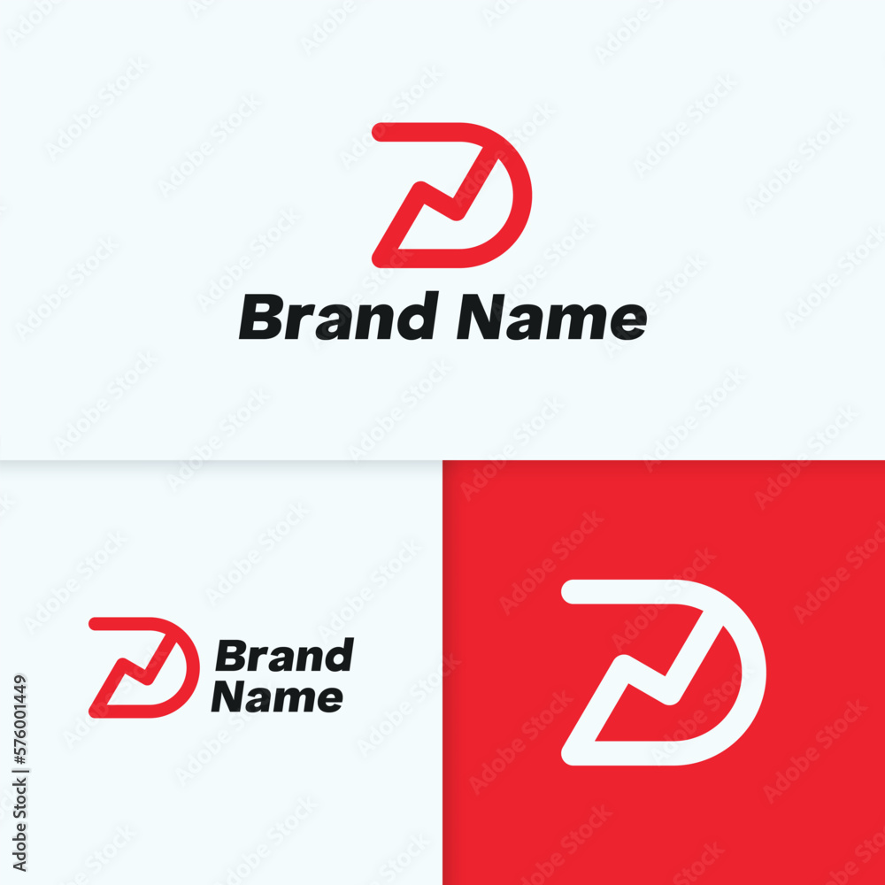 Letter D growth logo design Stock Vector | Adobe Stock