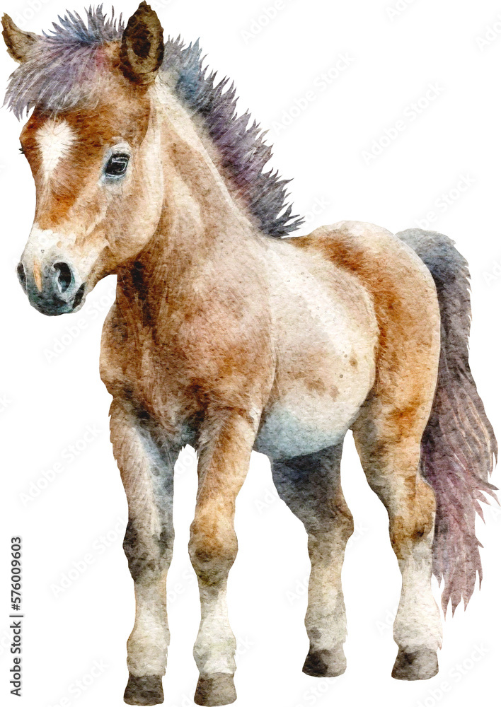 Cute little pony illustration created with Generative AI technology ...