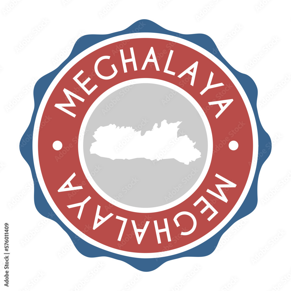 Meghalaya, India Badge Map Vector Seal Vector Sign. National Symbol ...