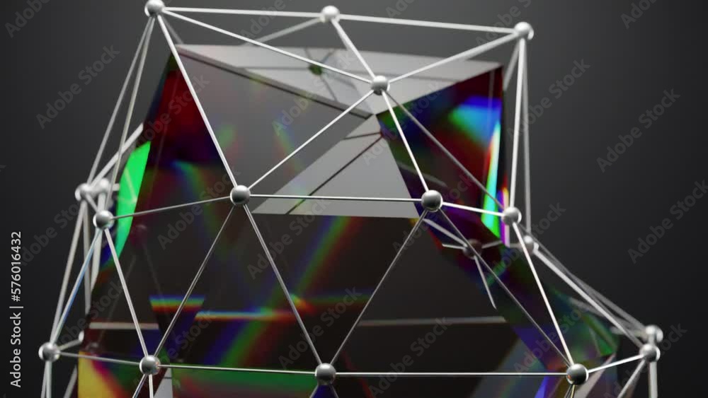 Futuristic animation of abstract glass shape with a color effect of the ...