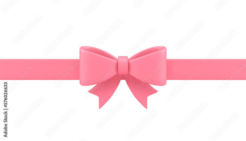 Vector Ribbon Bow Pink