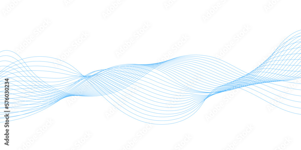 Abstract blue blend wave lines on transparent background. Modern blue ...