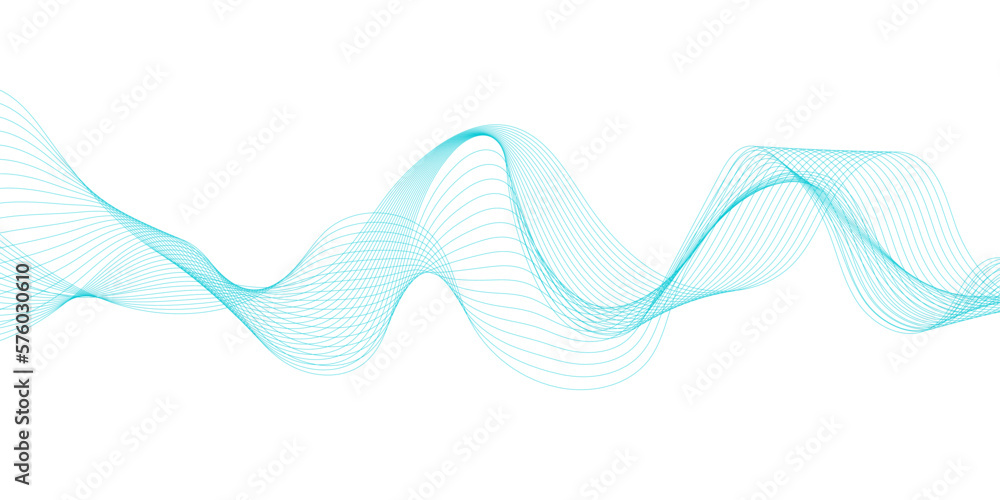 Abstract blue blend wave lines on transparent background. Modern blue ...