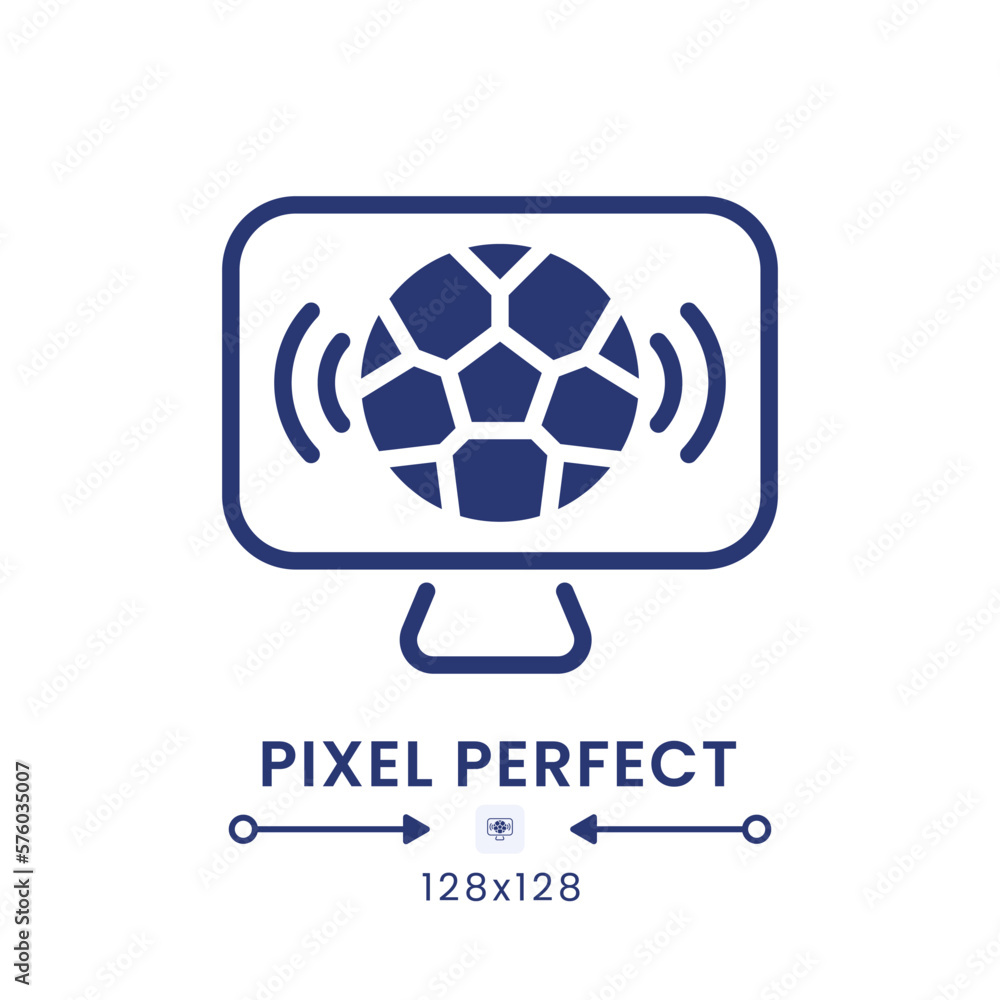 Sports streaming black solid desktop icon. Television channels ...