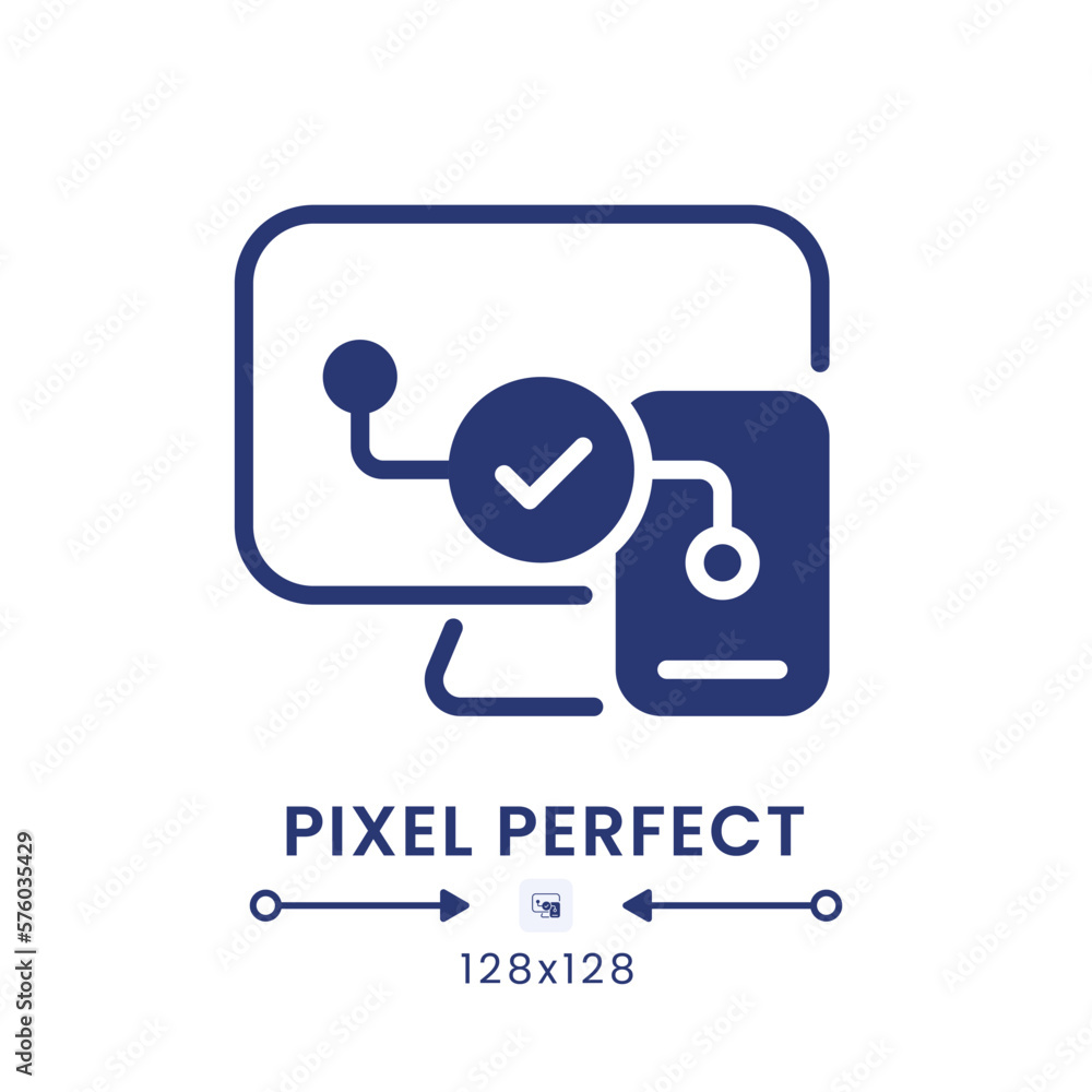 Cross-platform compatibility black solid desktop icon. Streaming on ...