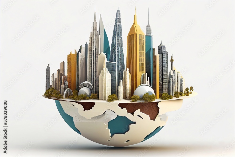 World environment day text with a full view of planet earth and nature ...