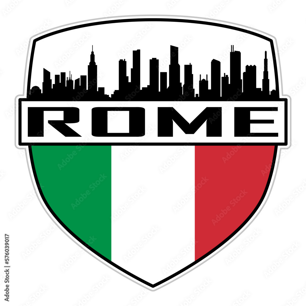 Rome Italy Flag Skyline Silhouette Rome Italy Lover Travel Souvenir ...