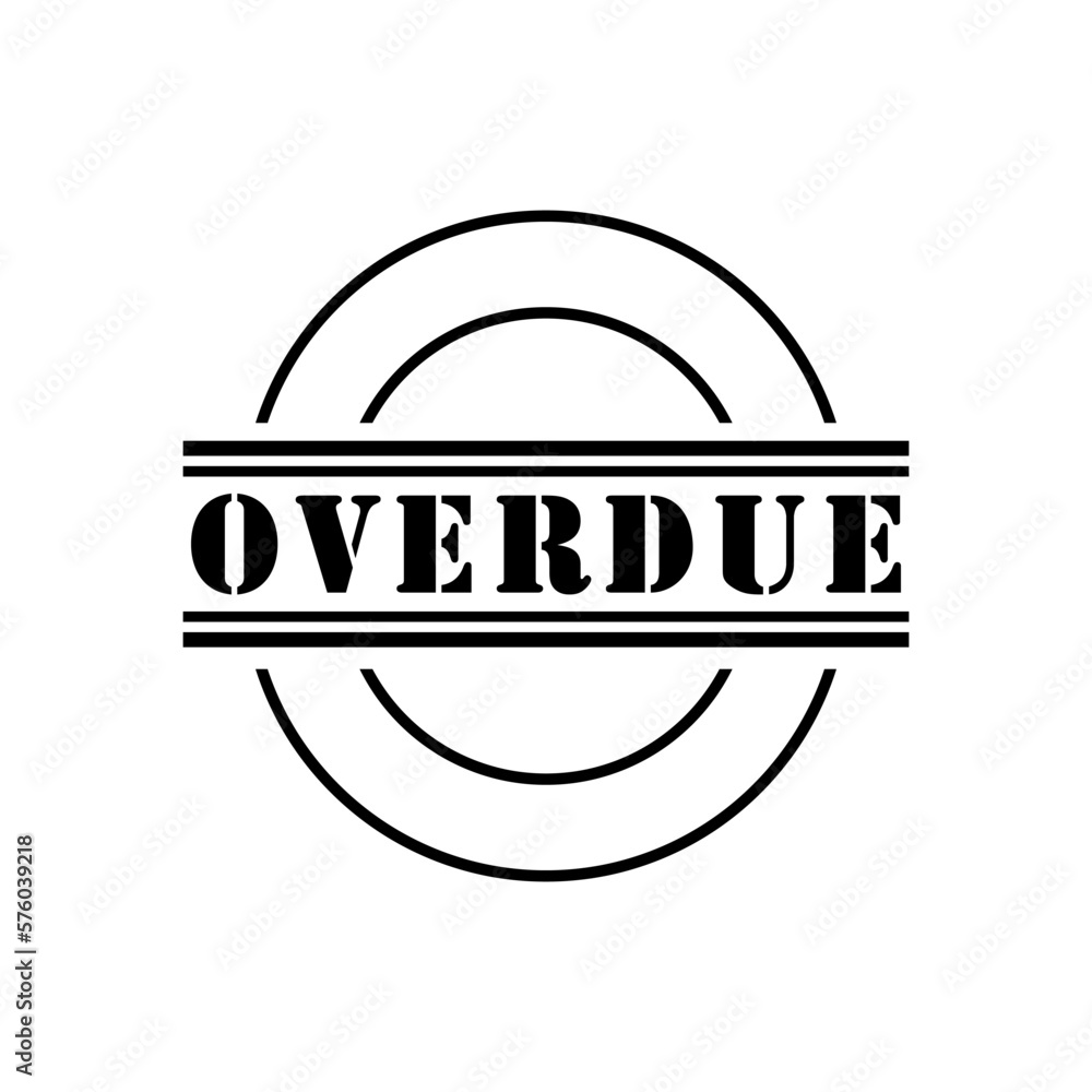 Overdue stamp icon vector logo design template Stock Vector | Adobe Stock