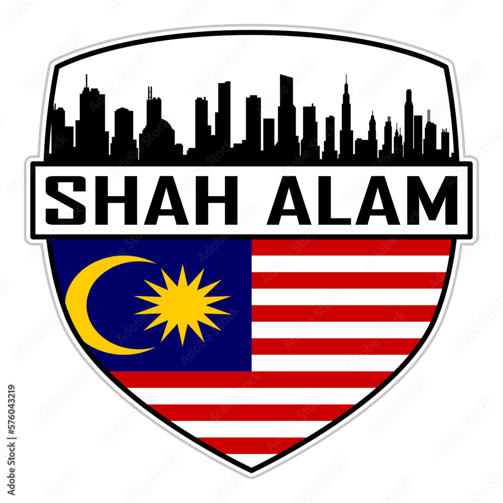 Shah Alam Malaysia Flag Skyline Silhouette Shah Alam Malaysia Lover ...