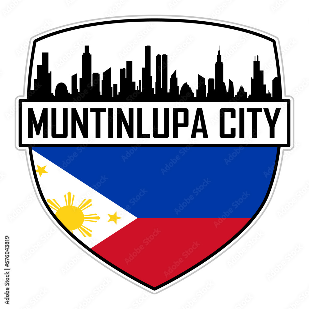 Muntinlupa City Philippines Flag Skyline Silhouette Muntinlupa City ...