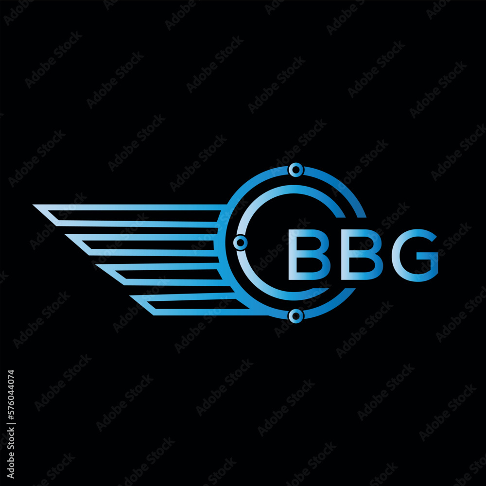 BBG logo, letter logo. BBG blue image on black background. BBG ...