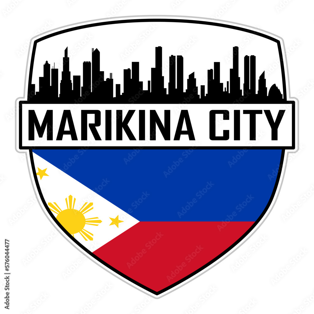 Vetor de Marikina City Philippines Flag Skyline Silhouette Marikina ...