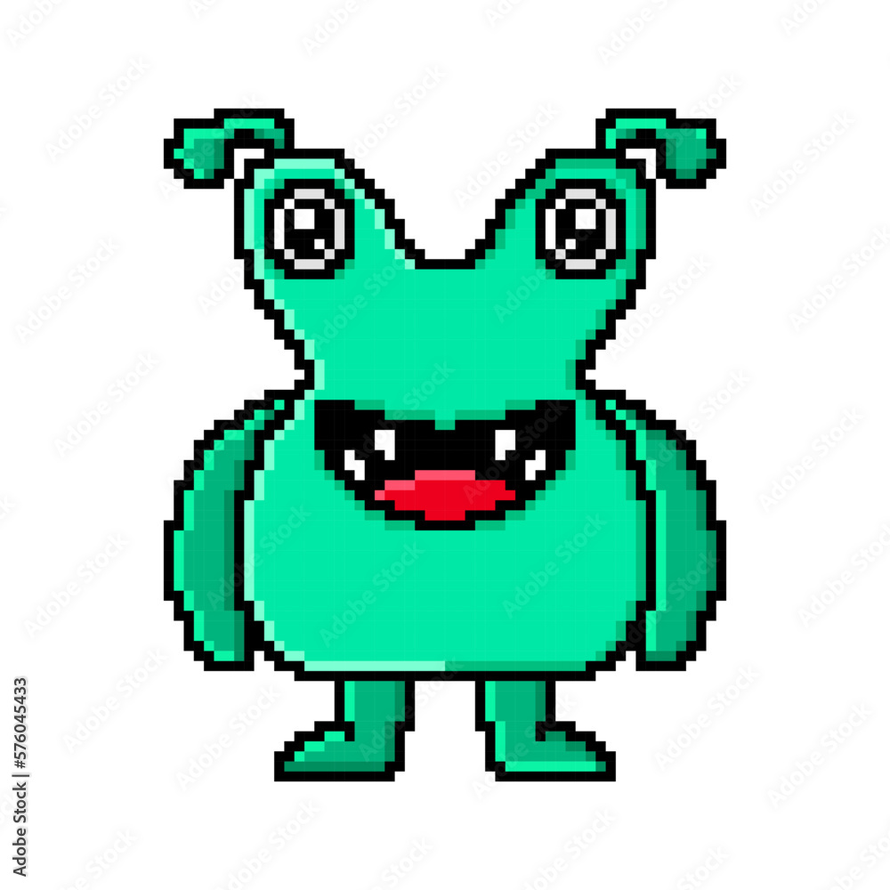 pixel art cute monster design kawaii Stock Vector | Adobe Stock