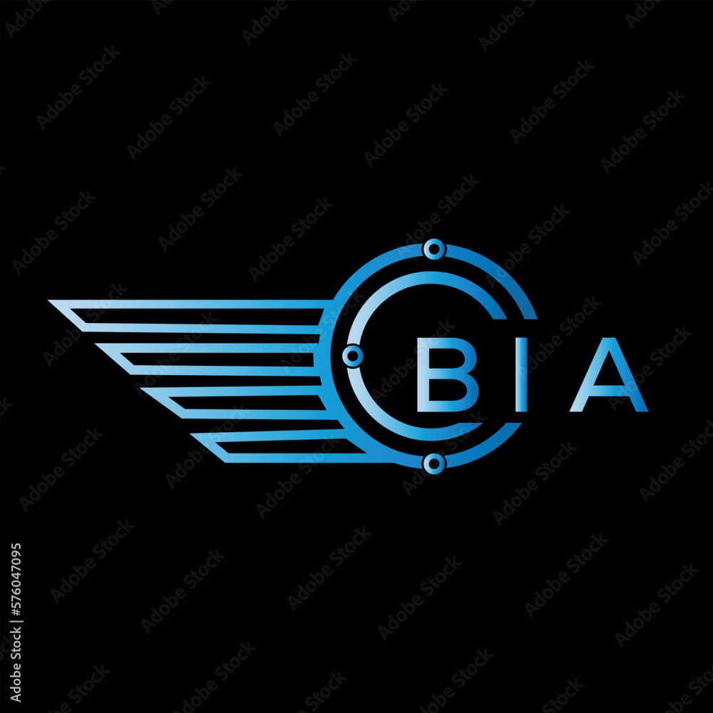 BIA logo, letter logo. BIA blue image on black background. BIA ...