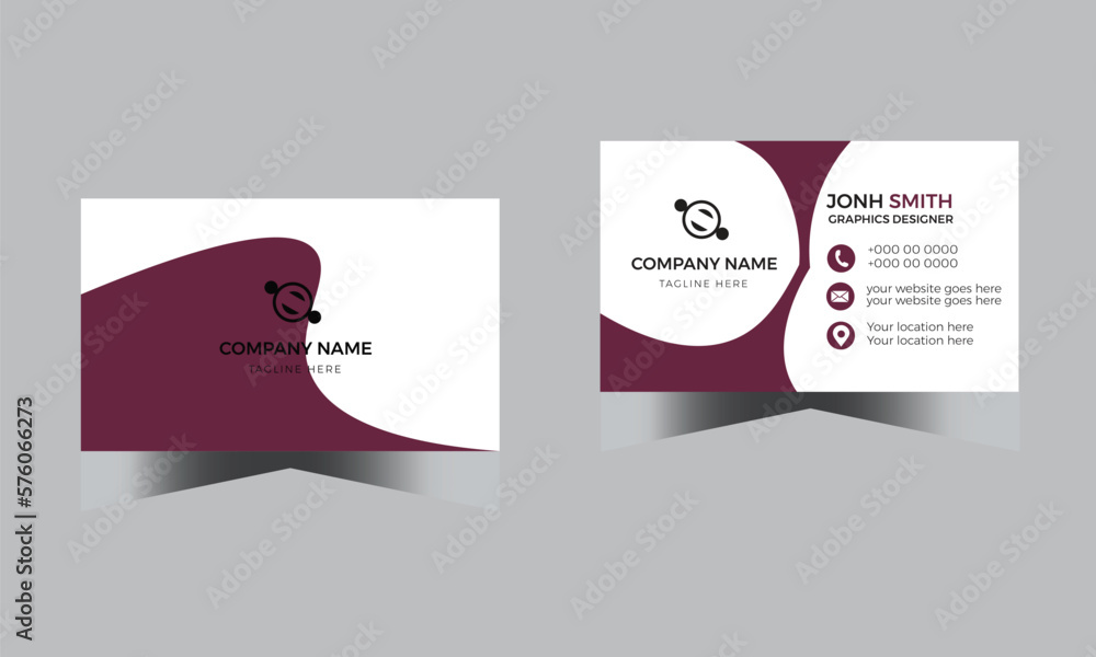 Smart and elegant corporate business card design.White and purple color ...