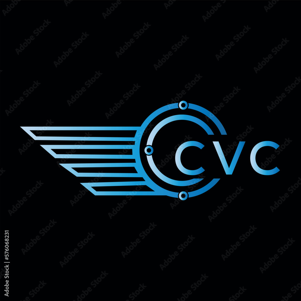 CVC logo, letter logo. CVC blue image on black background. CVC ...