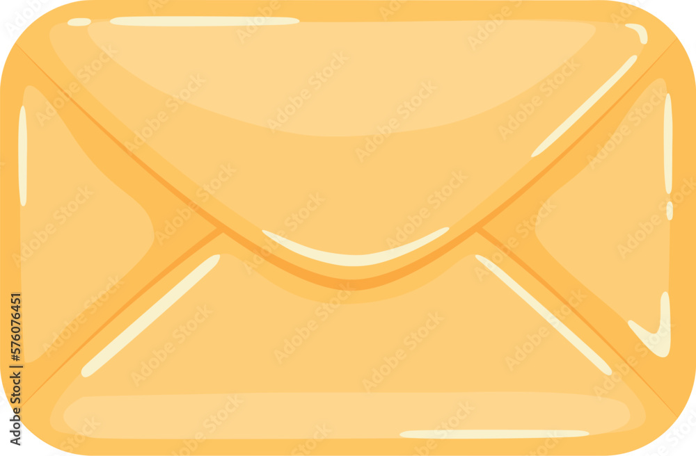 3d realistic cartoon vector gold mail envelope icon. Document symbol ...
