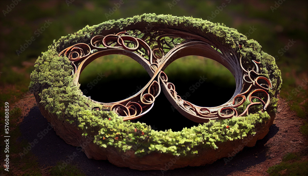 Natural 3D illustration of Infinite John Wallis's Infinity symbol ...