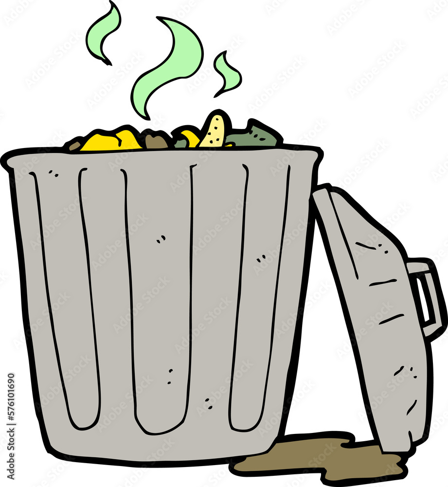 cartoon garbage can Stock Illustration | Adobe Stock