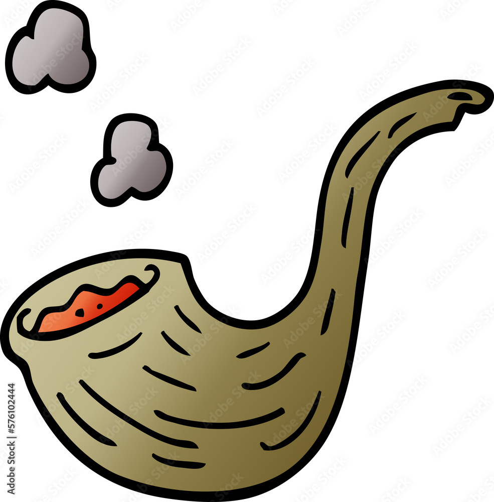 cartoon doodle smoking pipe Stock Illustration | Adobe Stock