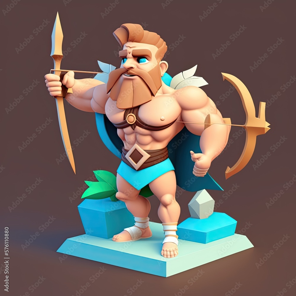 Greek God Artemis 3D Model | Generative AI Stock Illustration | Adobe Stock