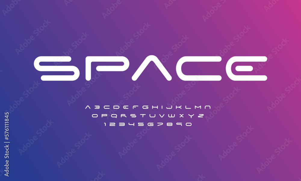 Vetor do Stock: Futuristic font alphabet letters. Abstract technology ...