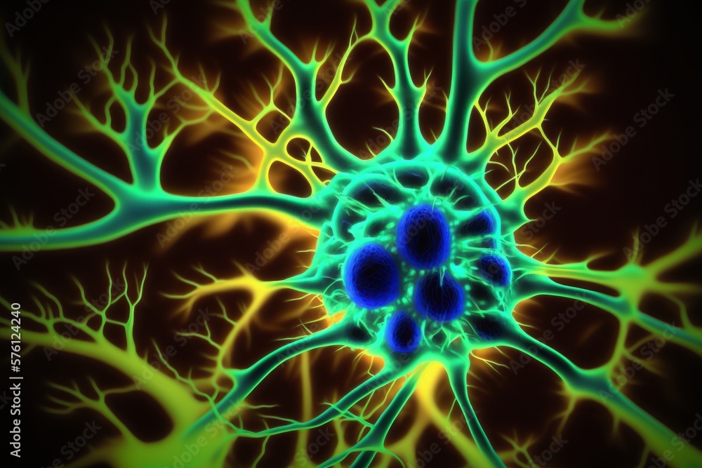 Synaptic Connections in Neon Light: Close-Up View on Neural Synapse ... Synaptic Connections in Neon Light: Close-Up View on Neural Synapse ...